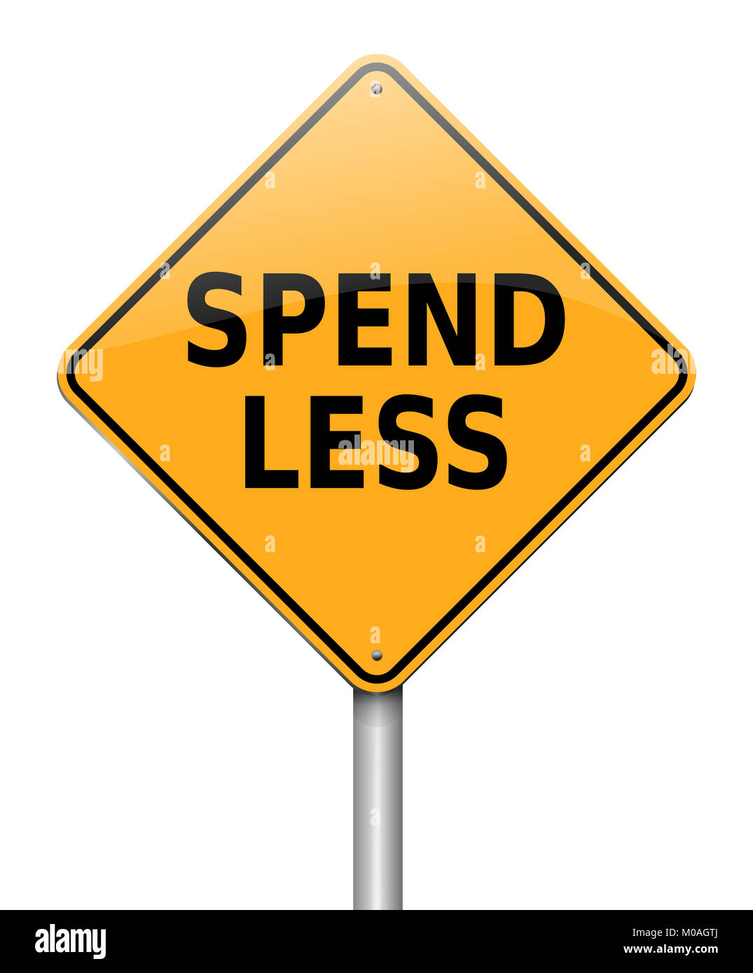 3d Illustration depicting a sign with a spend less concept Stock Photo ...