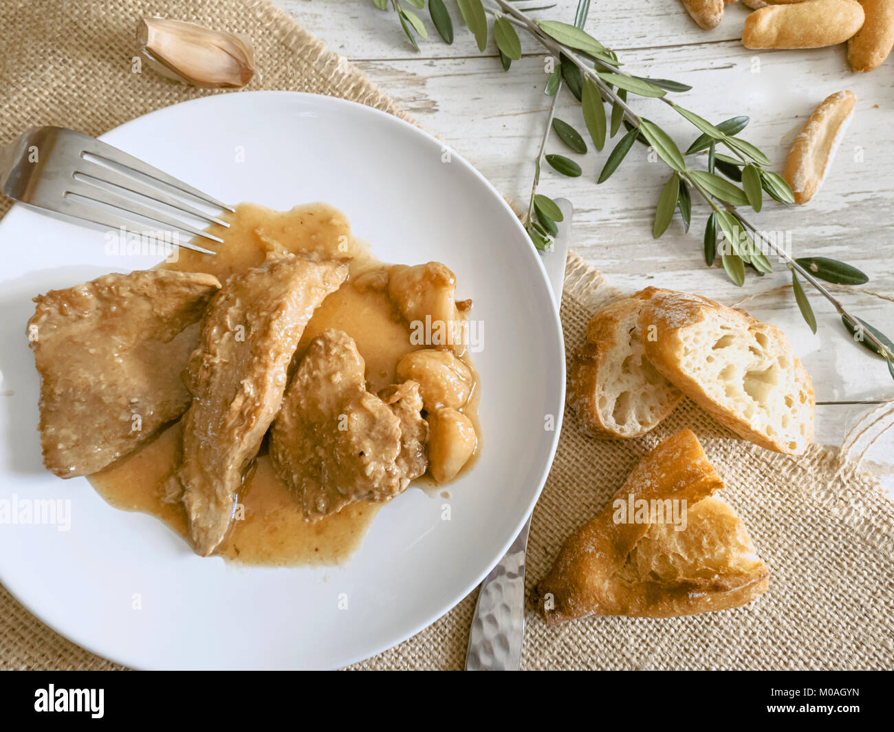 Iberian pork tenderloin in Whiskey Sauce. Traditional spanish tapas ... Iberian pork tenderloin in Whiskey Sauce. Traditional spanish tapas ...