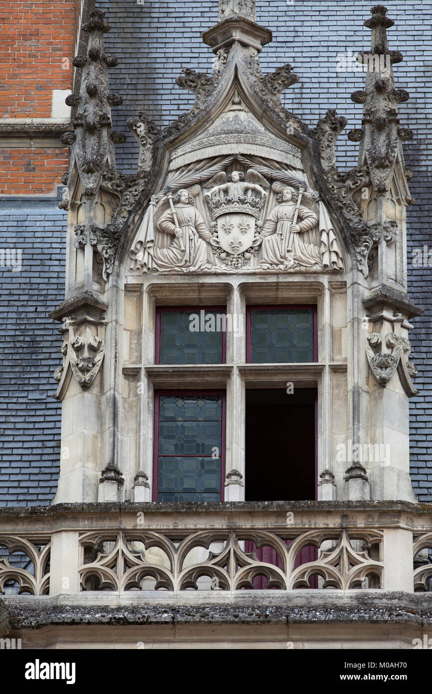 Castle of Blois.The window in the Gothic wing of Louis XII. Loire ...