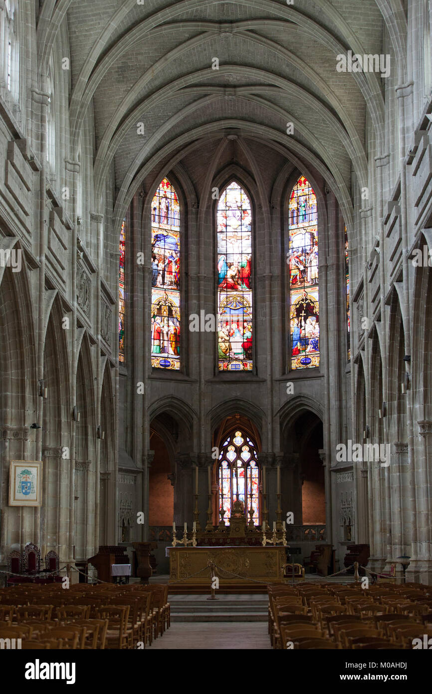 Gothic cathedral of Saint Louis in Tours; Loire Valley; France Stock ...