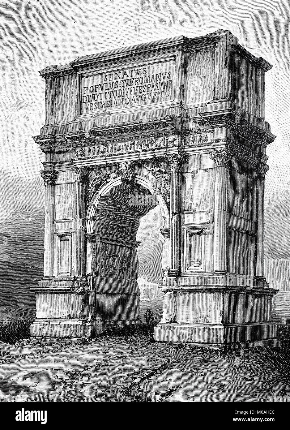 The Arch of Titus, Italian Arco di Tito, is a monastic triumphal arch ...