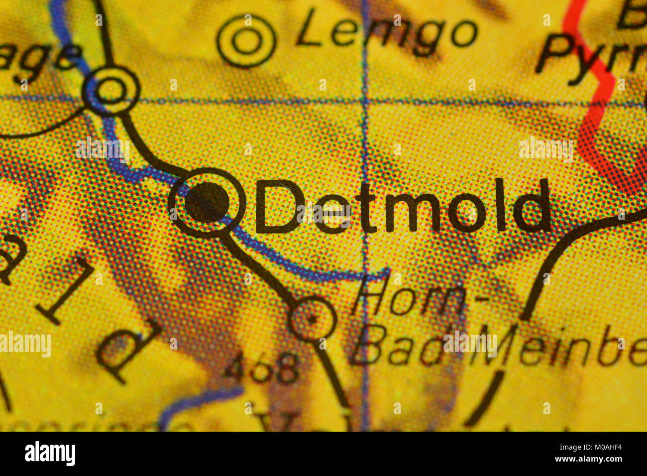 City name on the map Stock Photo - Alamy
