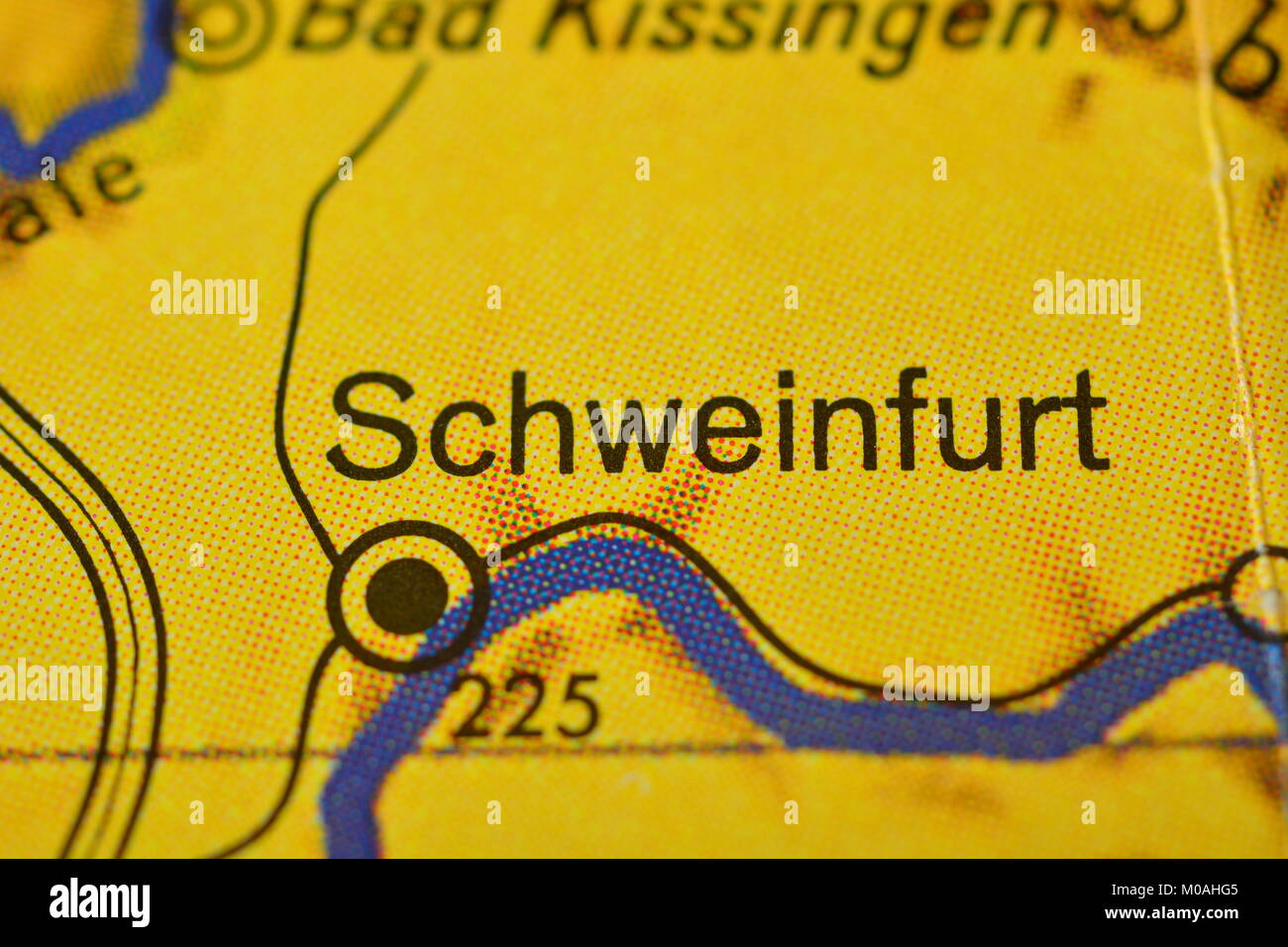 City name on the map Stock Photo - Alamy