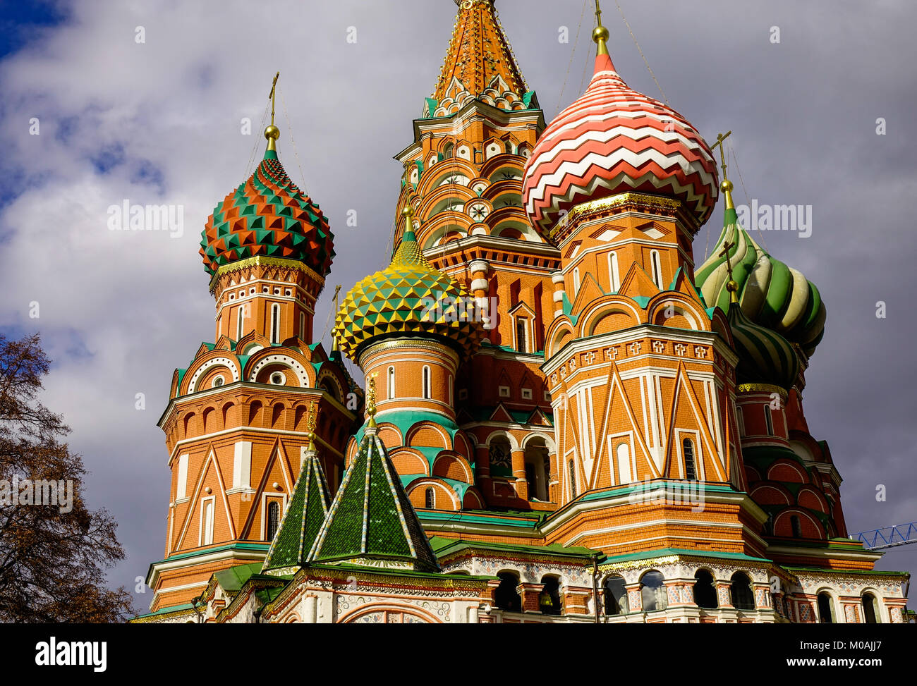 View of St. Basil Cathedral at sunny day in Moscow, Russia. The church ...