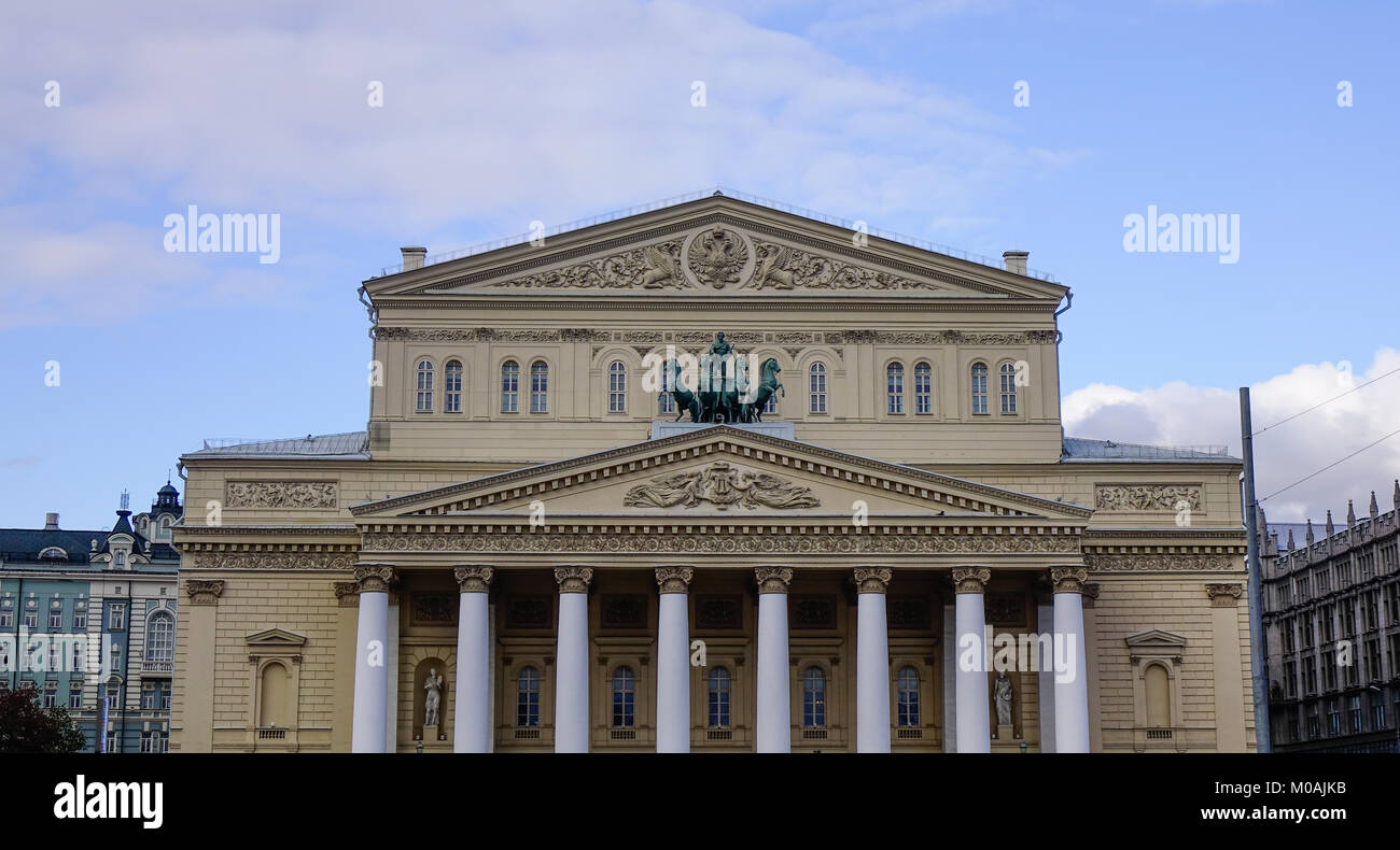 Facade of Bolshoi Theatre in Moscow, Russia. The main building of the ...