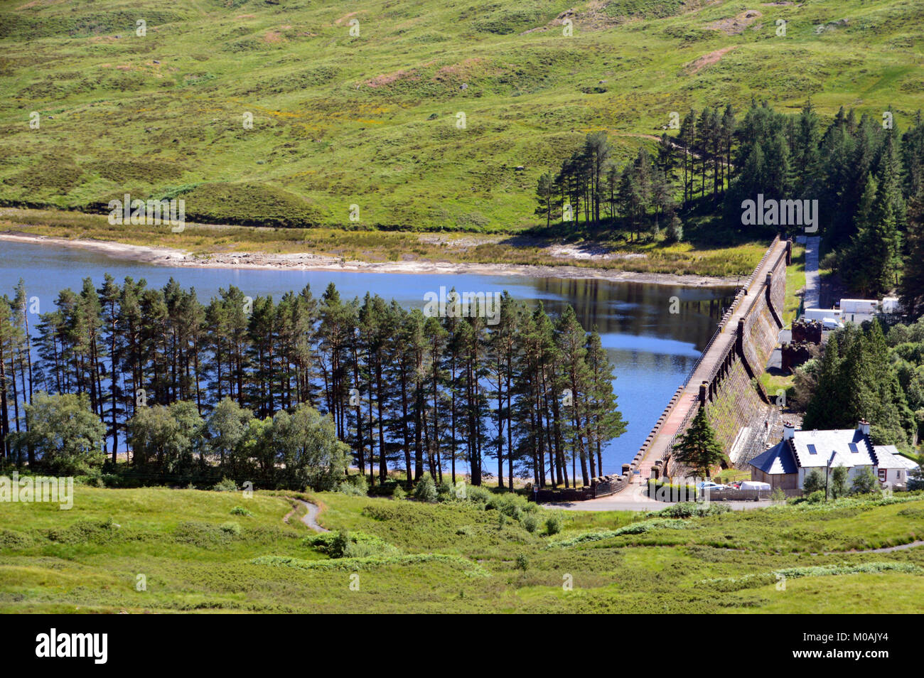 The Dam Wall on Loch Arklet Reservoir in Glen Arklet from Stob an ...
