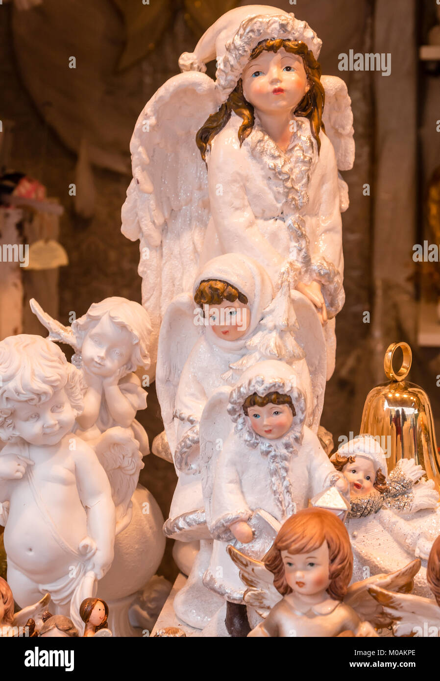 Christmas angel decorations at Christmas Market Stock Photo - Alamy