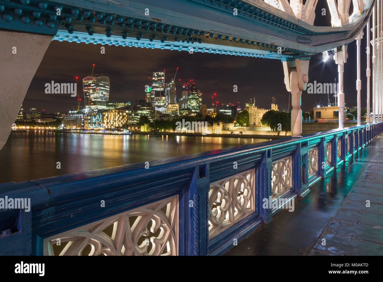 London - The detail of metal construction of Tower Bride and ...