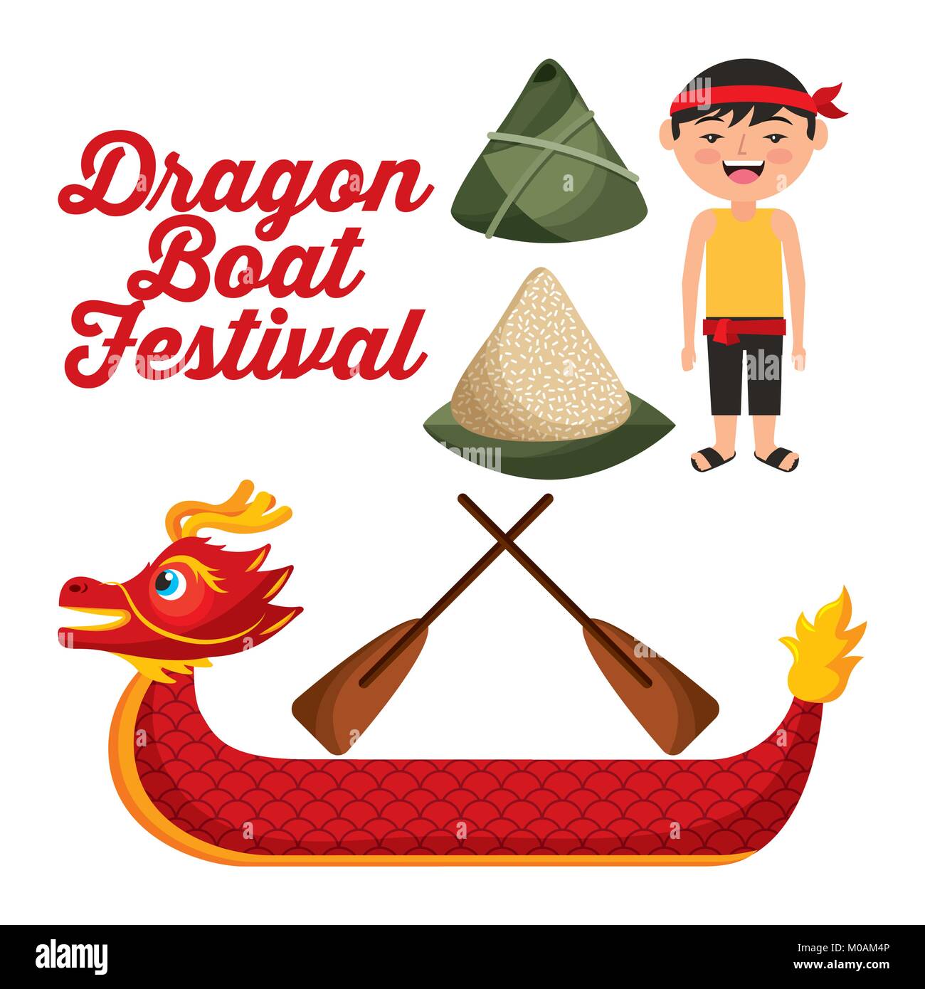 dragon boat festival chinese man rice dumpling Stock Vector Image & Art ...