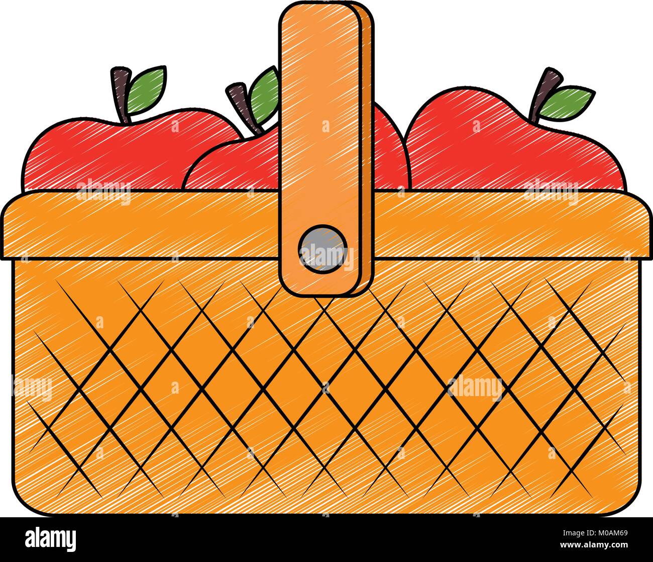 Supermarket apples shopping basket Stock Vector Images - Alamy