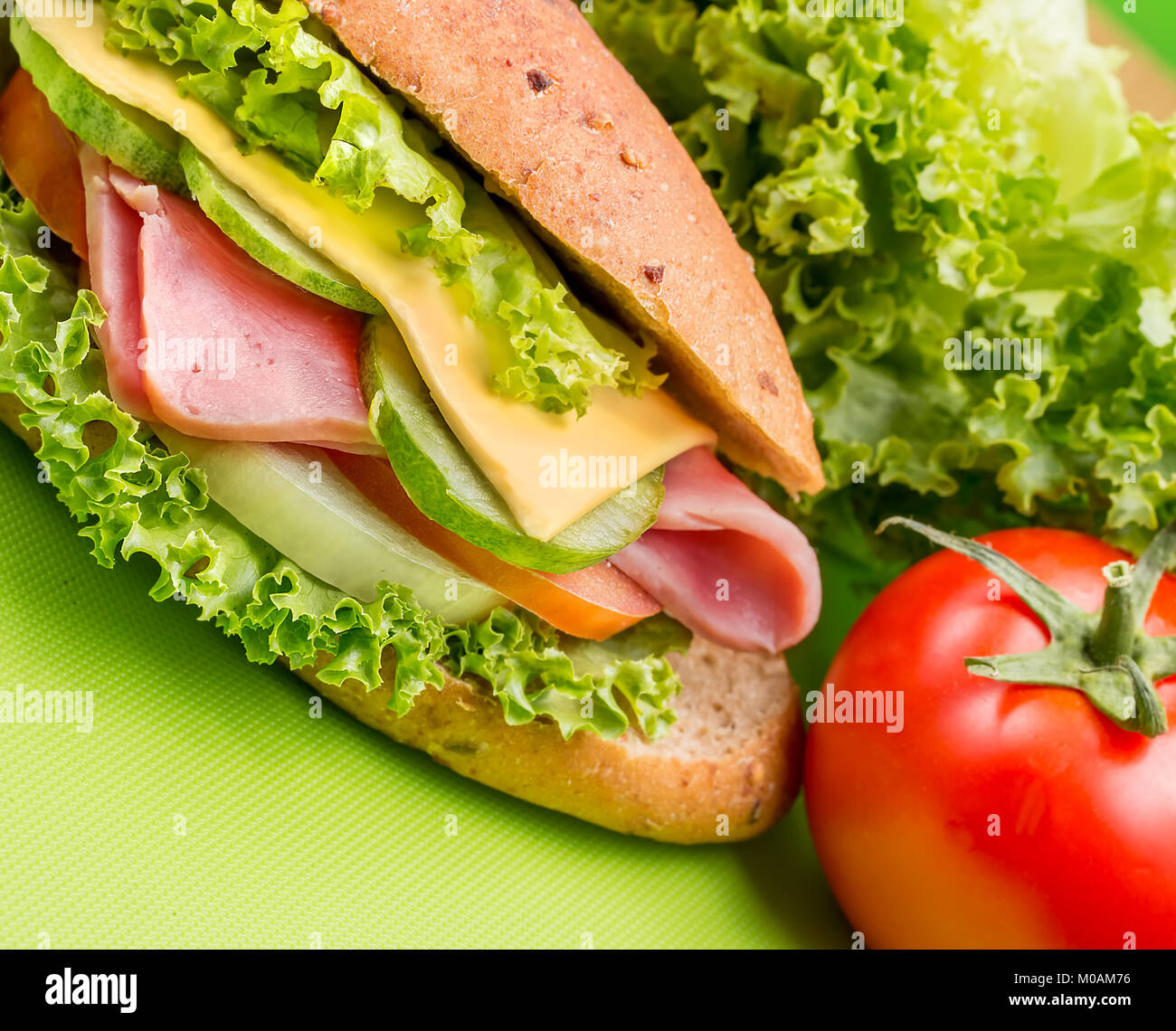 Roll Ham Salad Showing Crusty Healthy And Dairy Stock Photo - Alamy