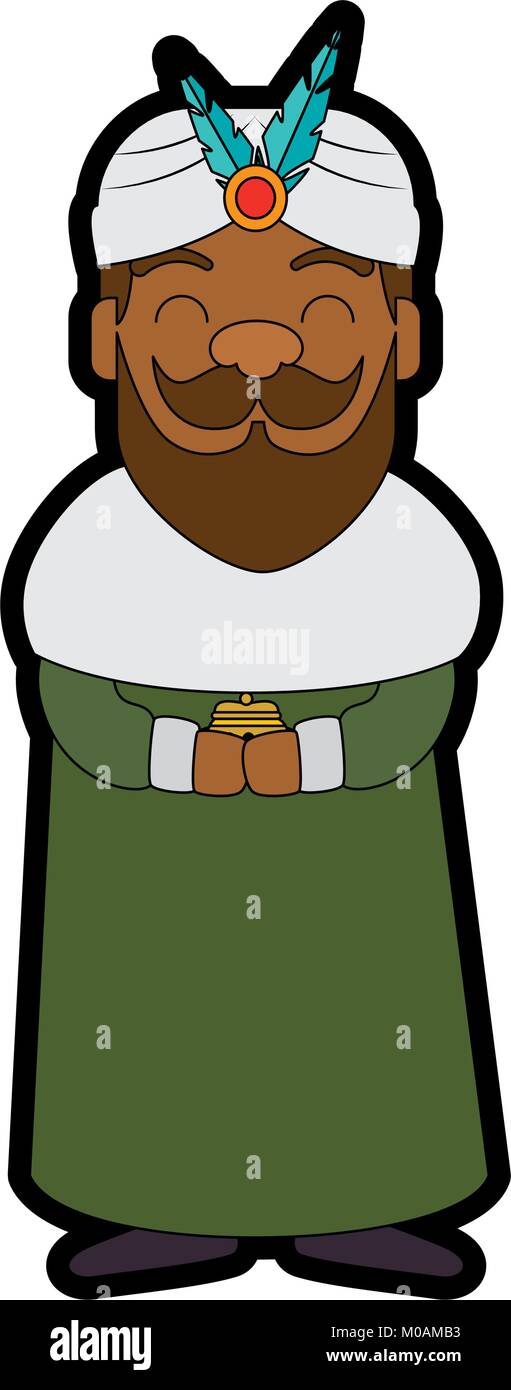 melchior king wizard avatar character vector illustration design Stock ...