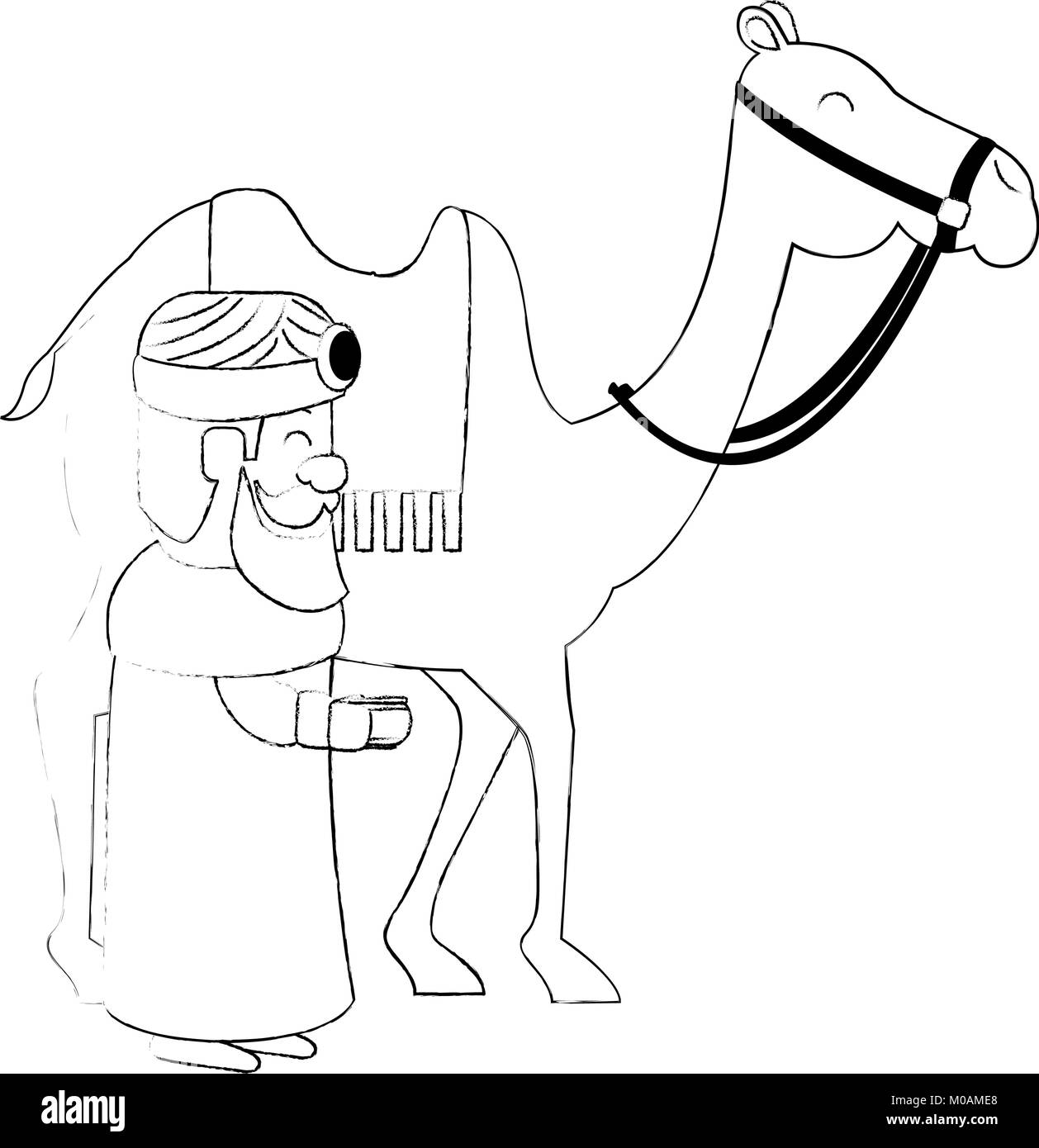 king wizard in camel avatar character vector illustration design Stock ...