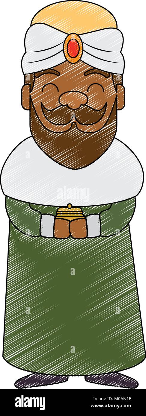 melchior king wizard avatar character vector illustration design Stock ...