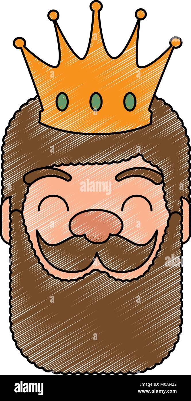 king wizard head avatar character vector illustration design Stock ...