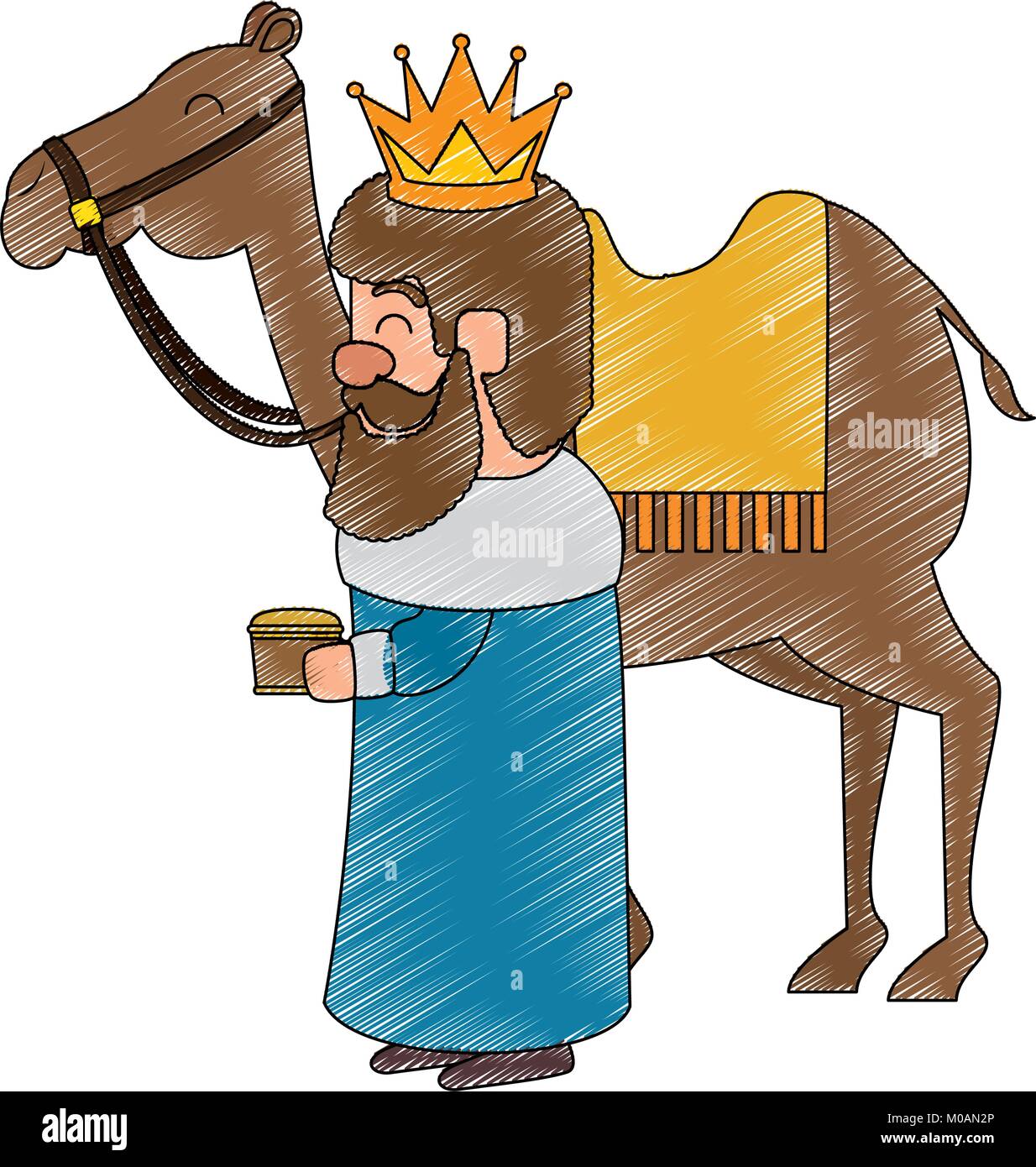 king wizard in camel avatar character vector illustration design Stock ...