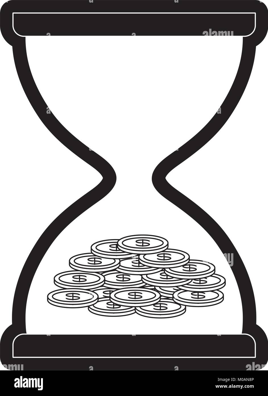 hourglass with coins icon Stock Vector Image & Art - Alamy