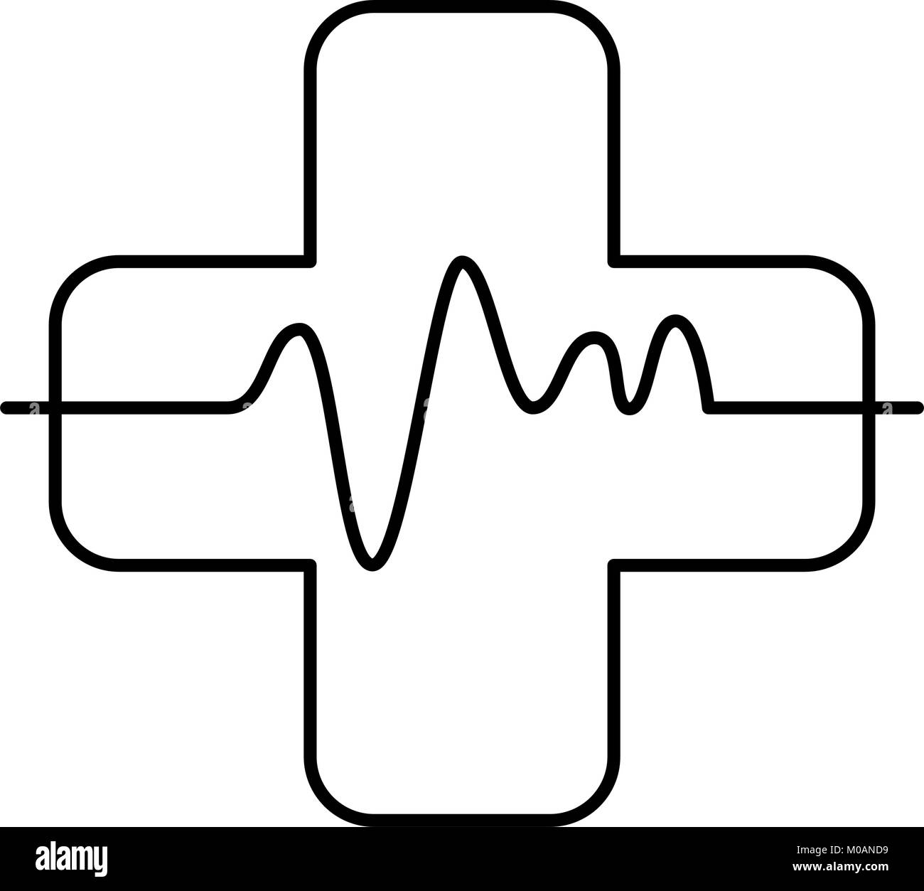 cross with pulse cardiac Stock Vector Image & Art - Alamy