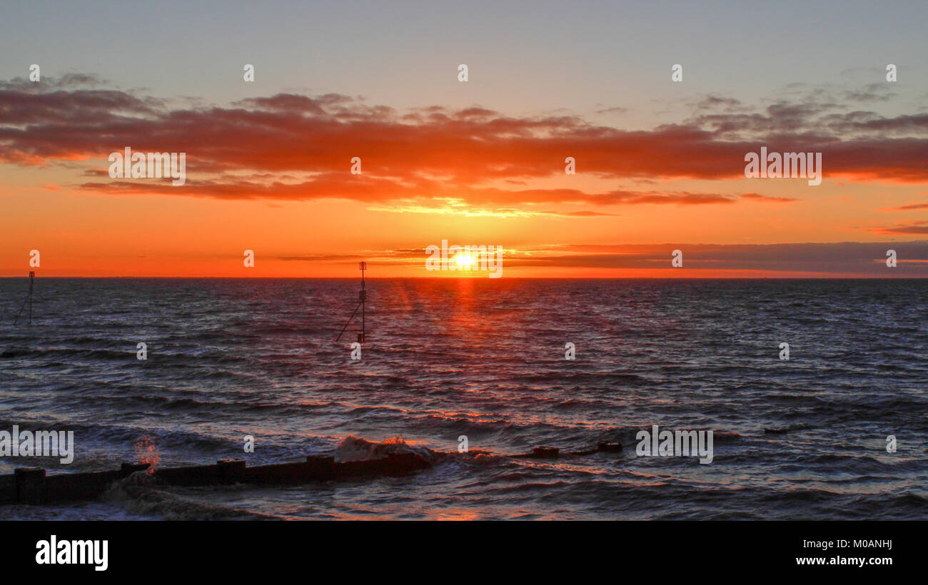 sunset over the see Stock Photo - Alamy