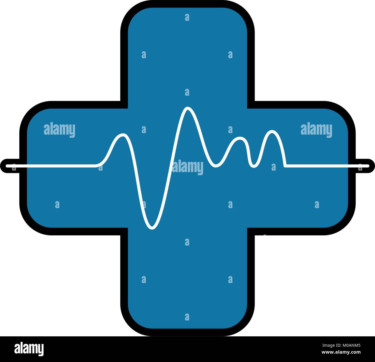 cross with pulse cardiac Stock Vector Image & Art - Alamy