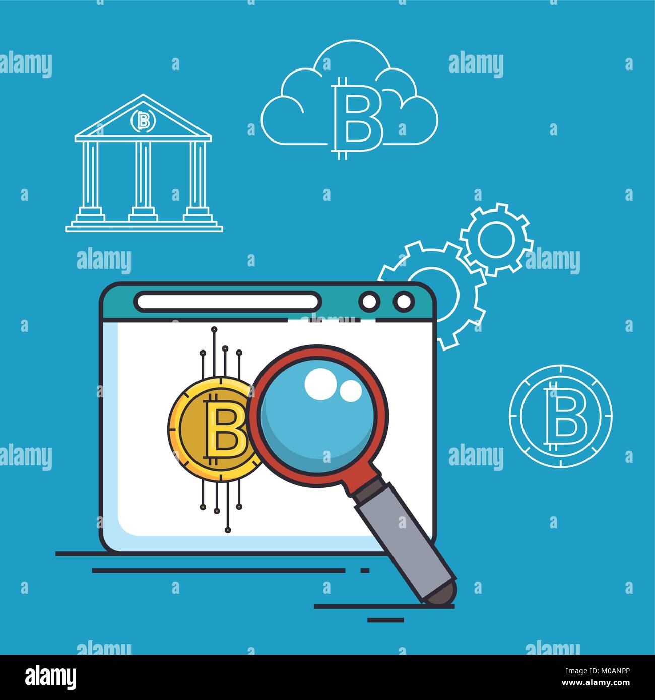blockchain business set icons Stock Vector Image & Art - Alamy