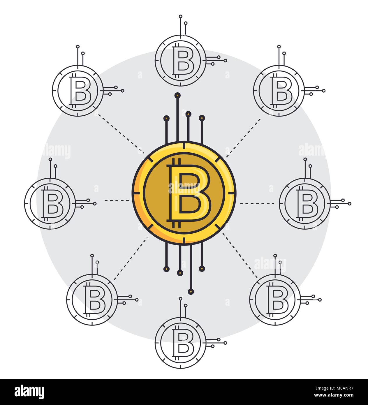 blockchain business set icons Stock Vector Image & Art - Alamy