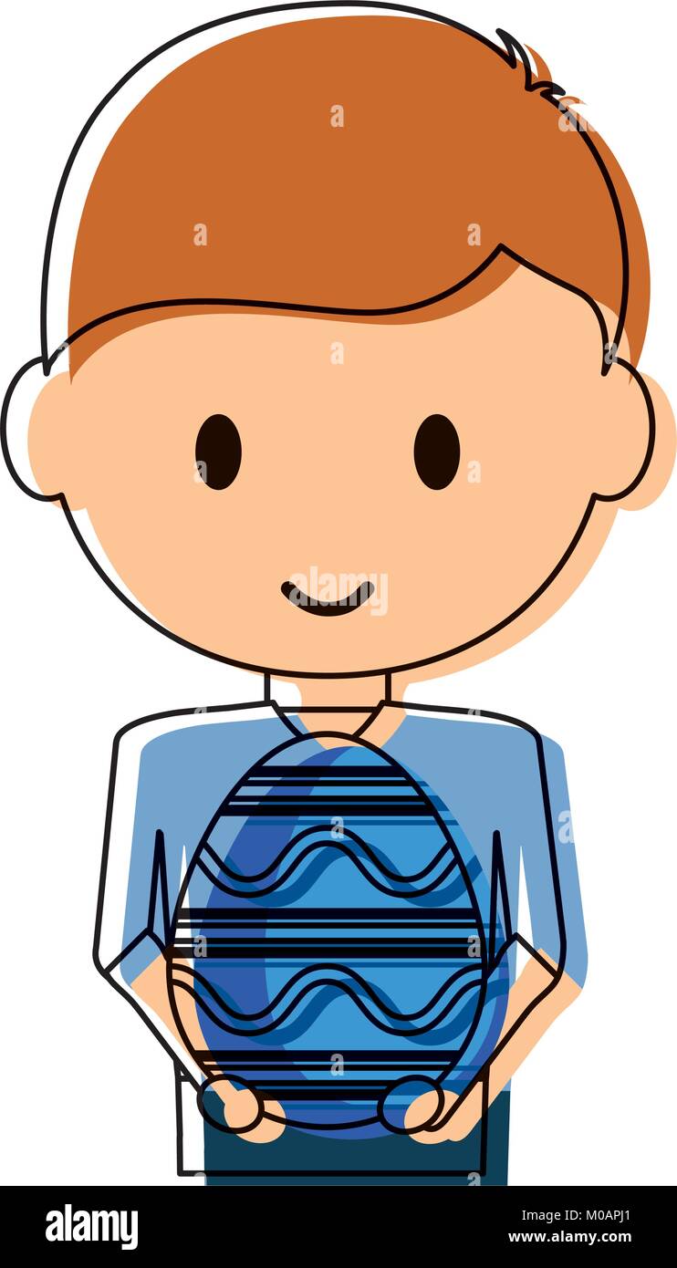 Vintage easter illustration boy egg Stock Vector Images - Alamy