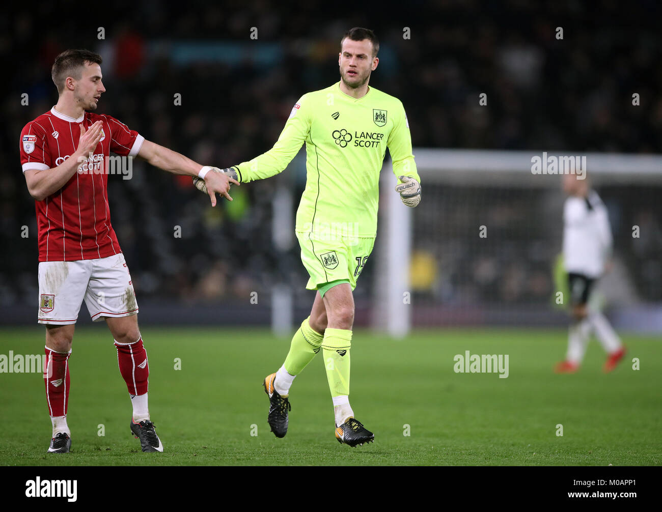 Bristol City goalkeeper Luke Steele is substituted on for goalkeeper ...