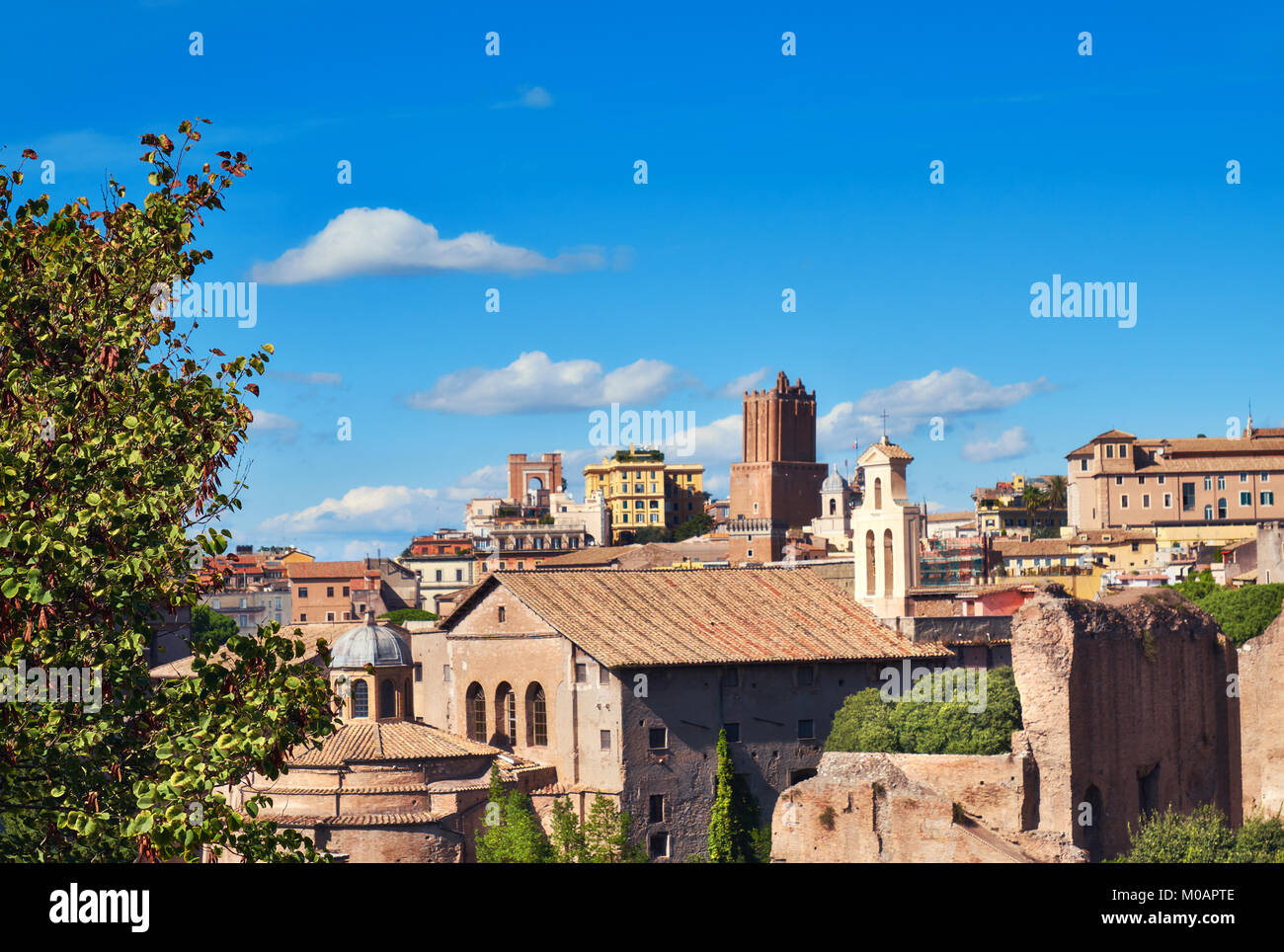 Rome, Italy, bird view from Palatino hill on a bright day Stock Photo ...