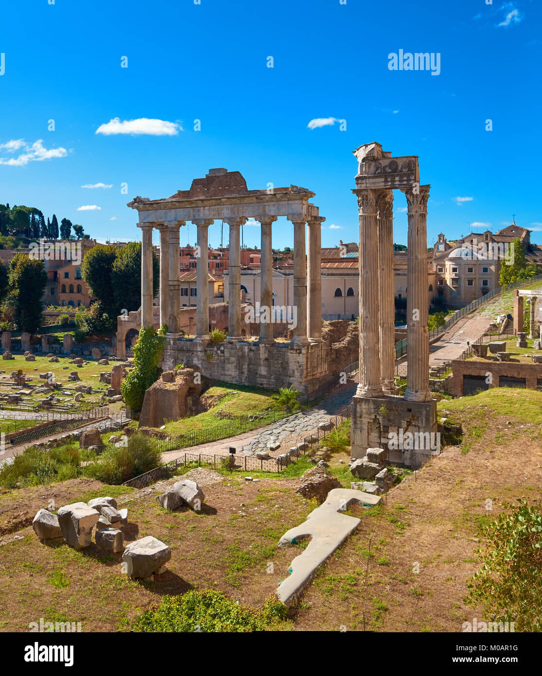 Panoramic image of Roman Forum, also known as Foro di Cesare, or Forum ...