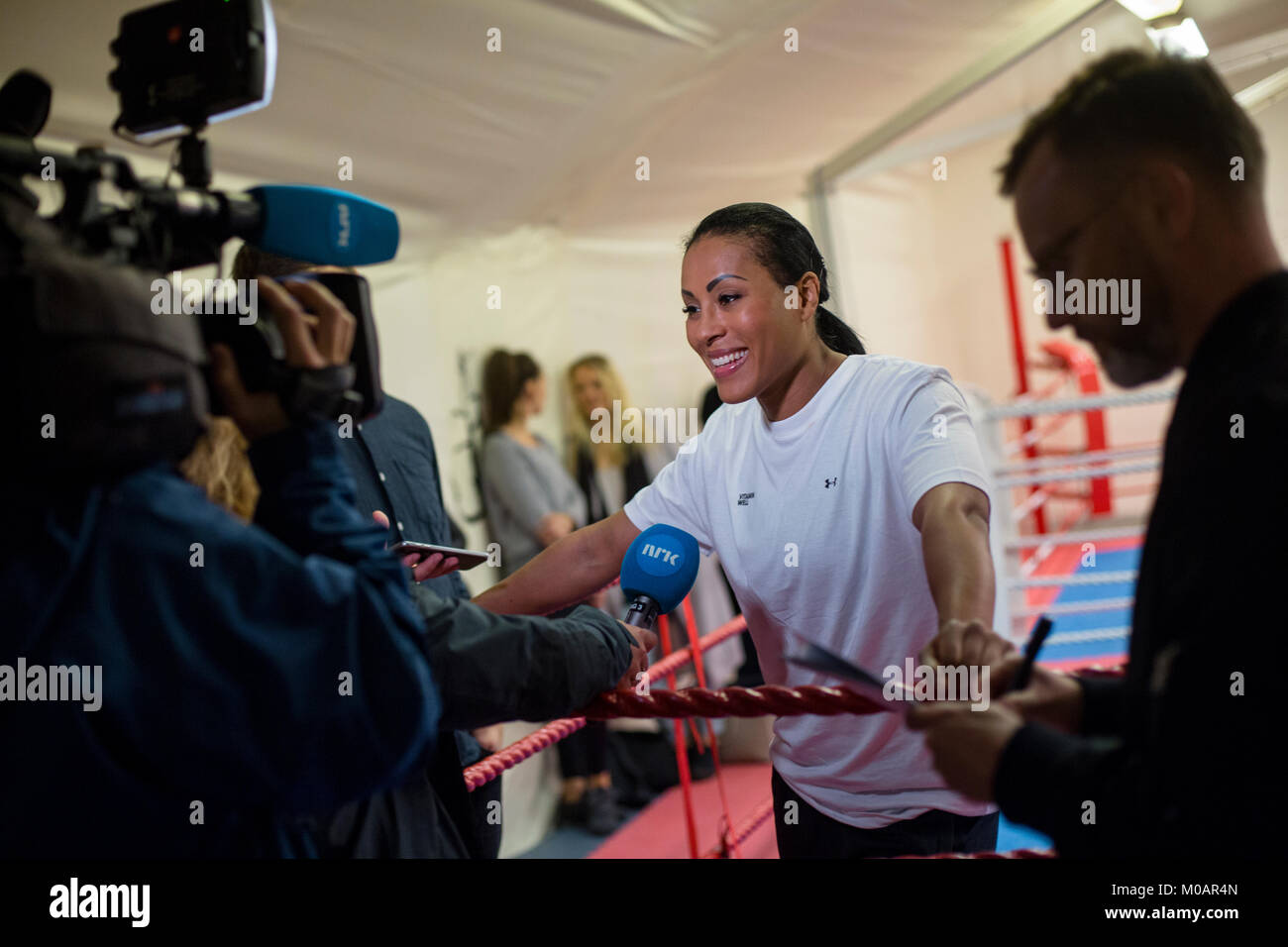 Norway, Bergen - June 7, 2017. The Norwegian professional boxer Cecilia ...