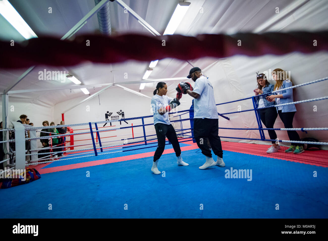 Norway, Bergen - June 7, 2017. The Norwegian professional boxer Cecilia ...