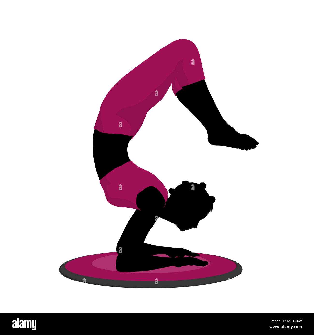 African american female yoga art illustration silhouette on a white ...