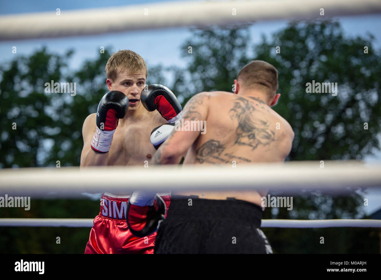 Norway, Bergen - June 09, 2017. The Norwegian professional boxers Simen ...