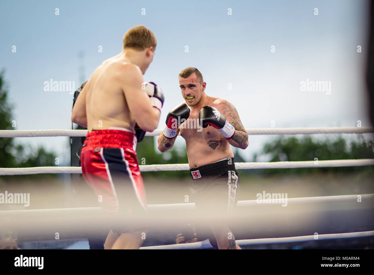 Norway, Bergen - June 09, 2017. The Norwegian professional boxers Simen ...