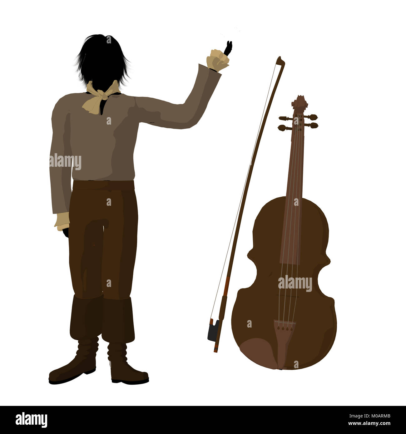 Ludwig van Beethoven with a violin on a white background Stock Photo ...