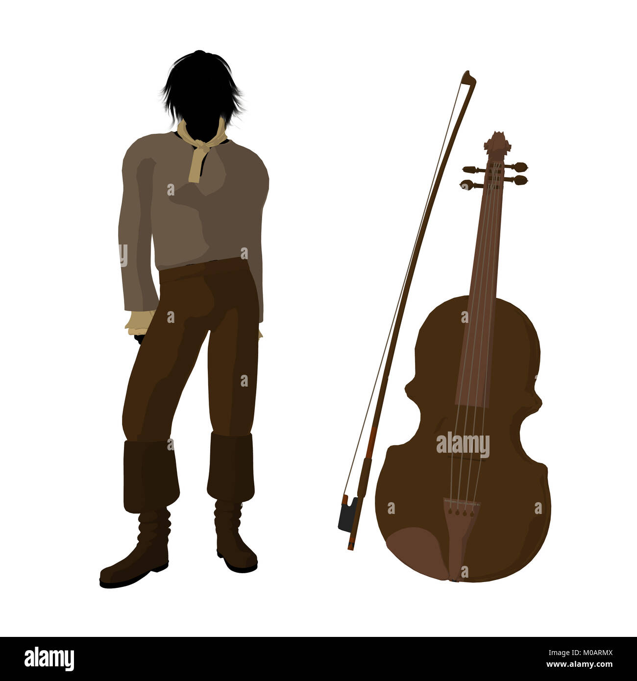Ludwig van Beethoven with a violin on a white background Stock Photo ...