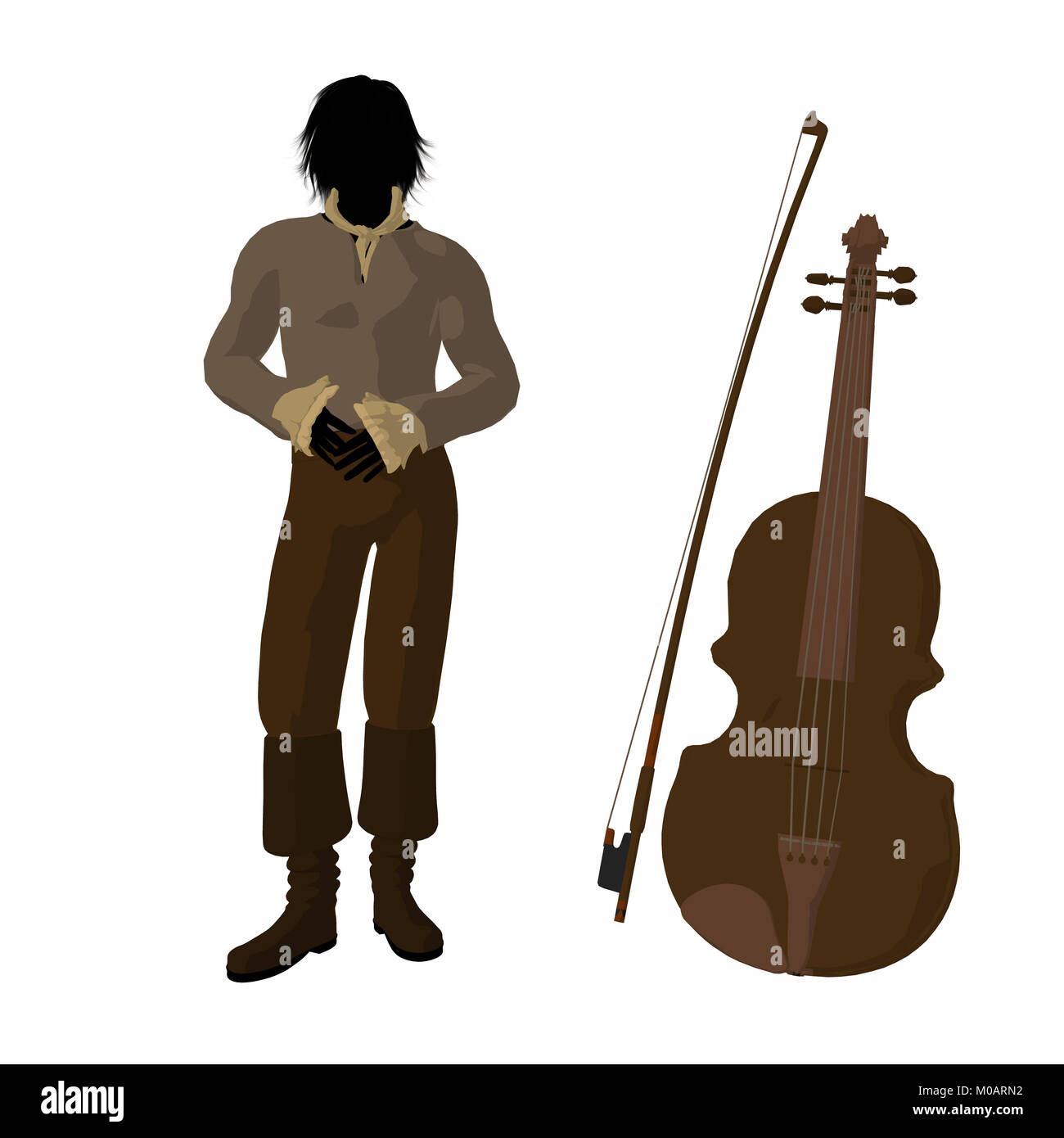 Ludwig van Beethoven with a violin on a white background Stock Photo ...