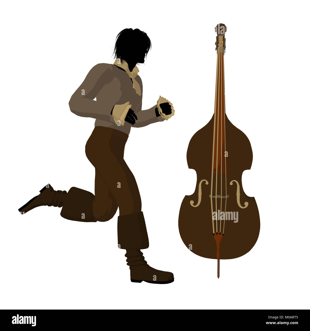 Ludwig van Beethoven with a cello on a white background Stock Photo - Alamy