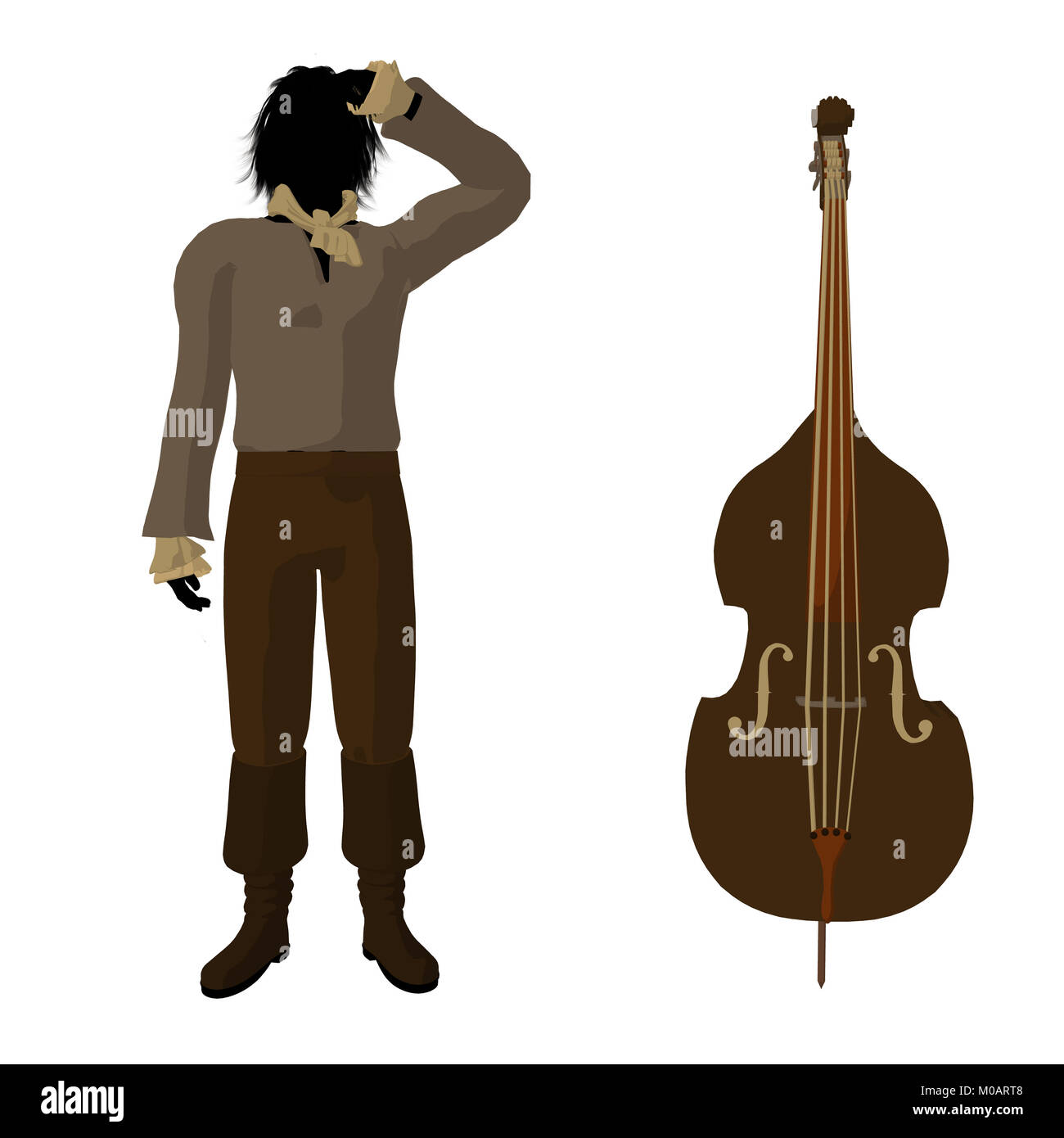 Ludwig van Beethoven with a cello on a white background Stock Photo - Alamy