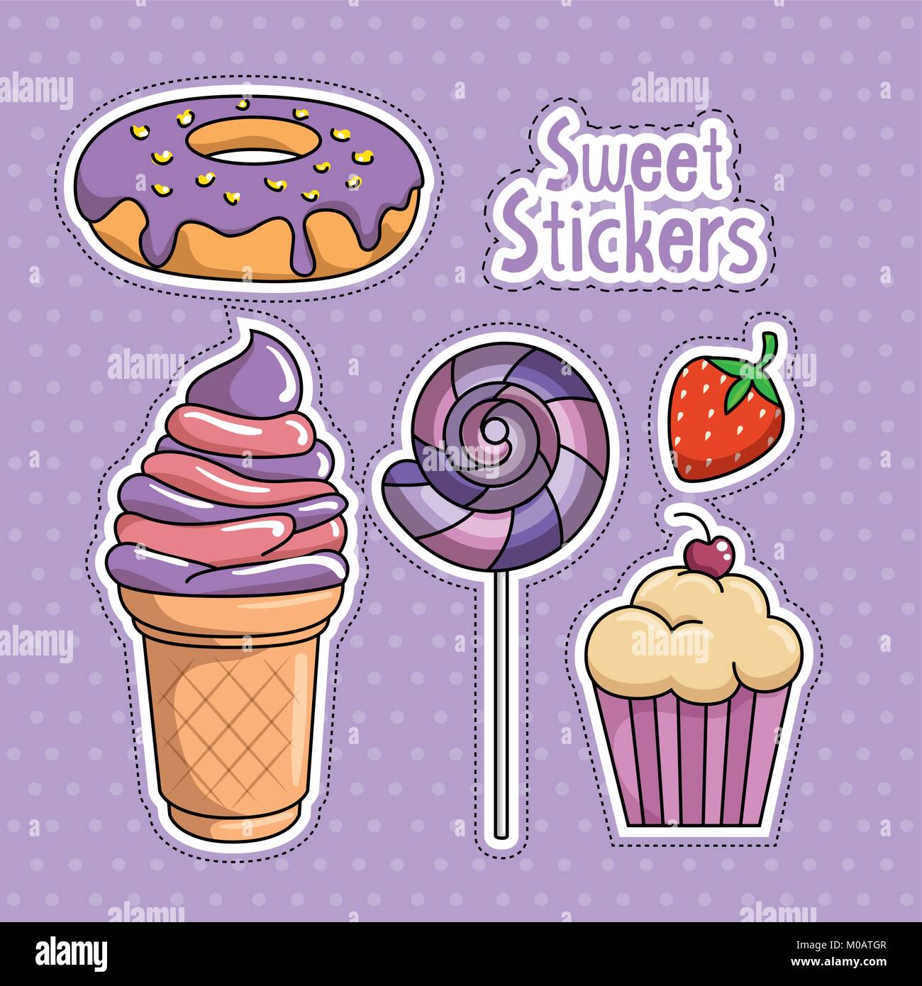 sweet stickers pop art Stock Vector Image & Art - Alamy