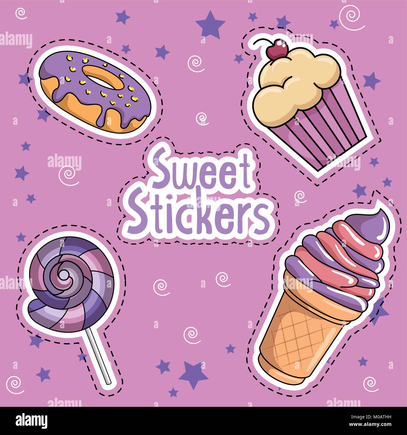 sweet stickers pop art Stock Vector Image & Art - Alamy