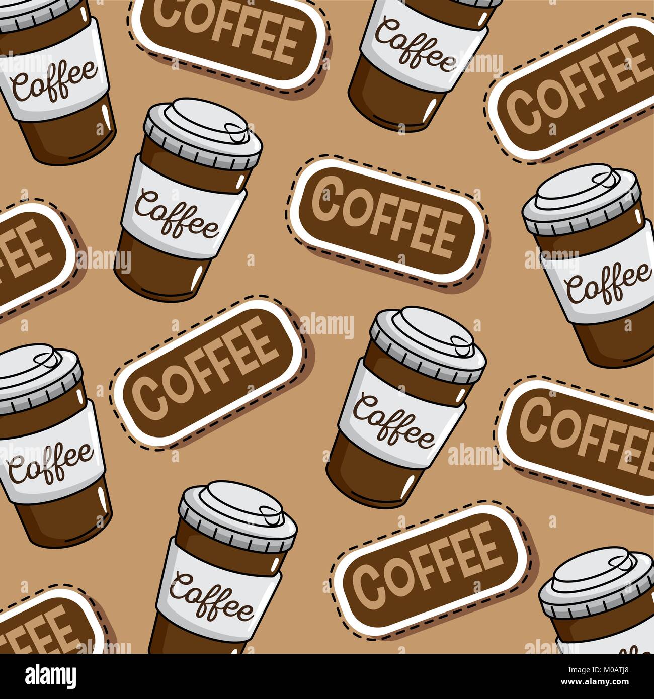 coffee shop stickers pop art Stock Vector Image & Art - Alamy