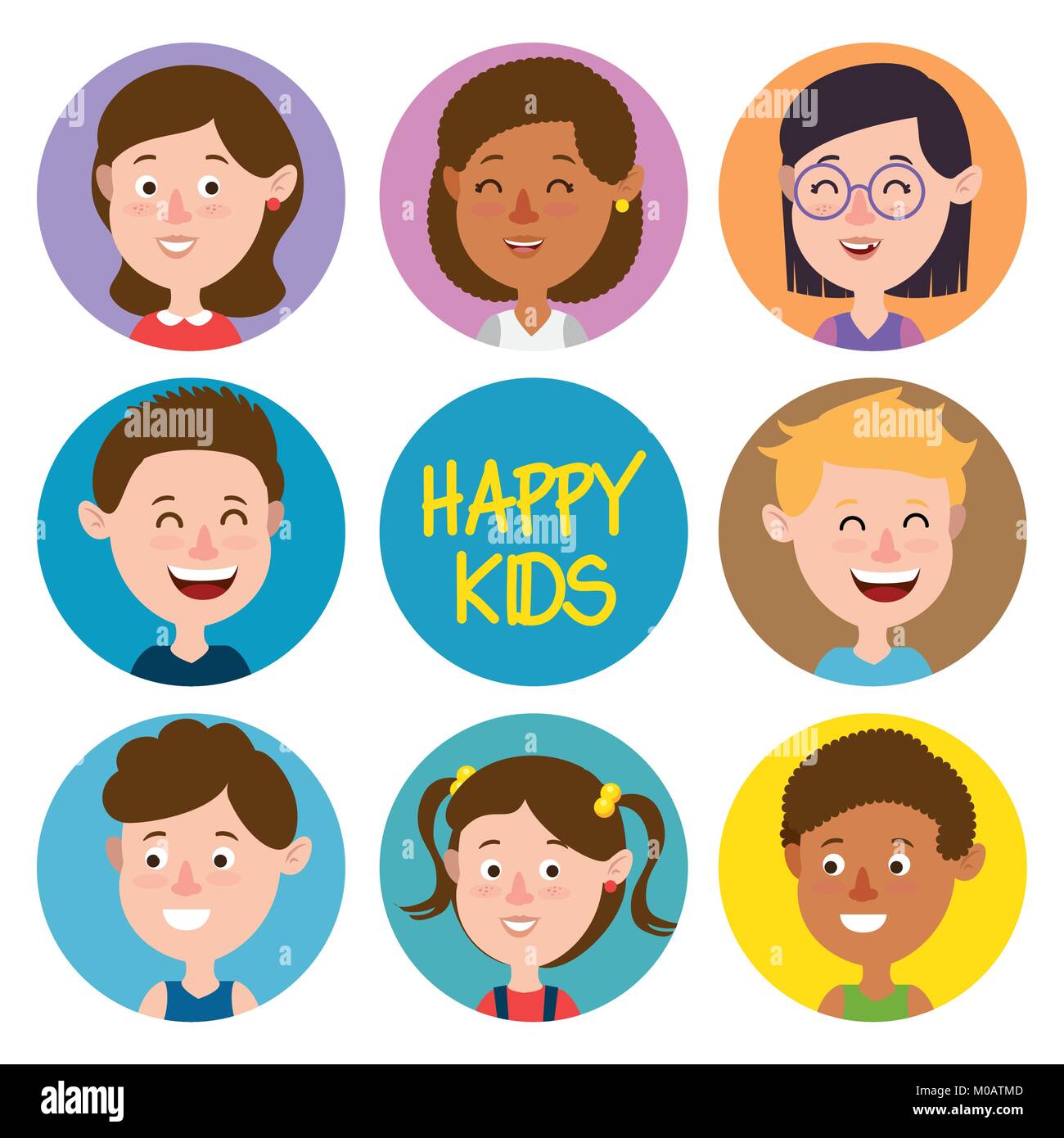 group of happy kids characters Stock Vector Image & Art - Alamy