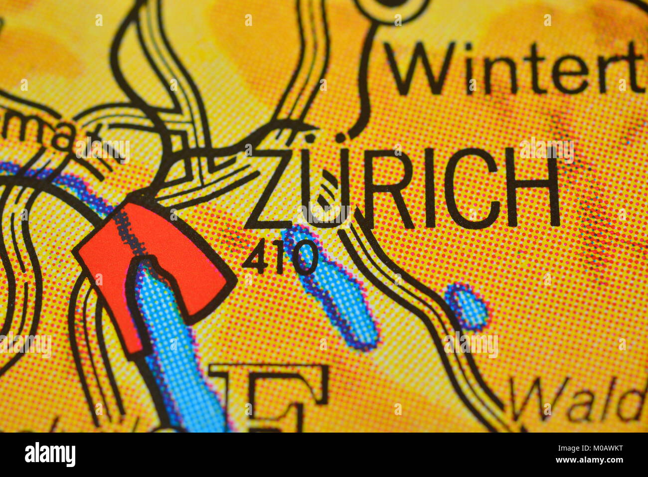 City name on the map Stock Photo - Alamy