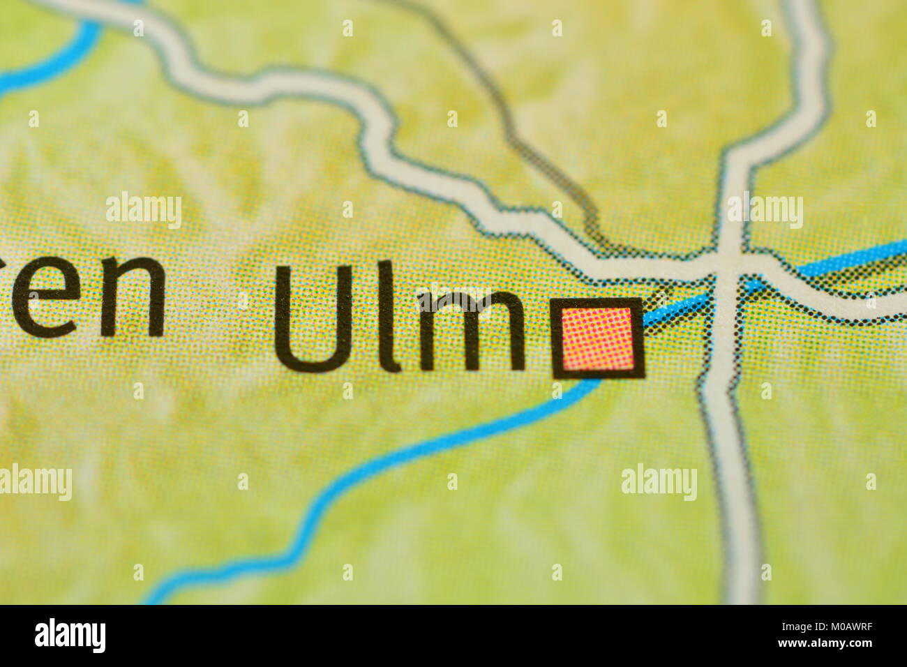 City name on the map Stock Photo - Alamy