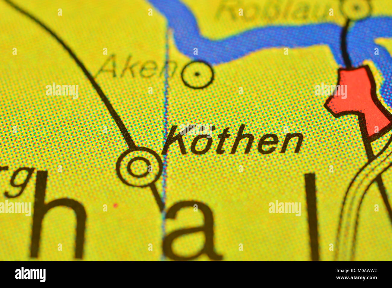 City name on the map Stock Photo - Alamy