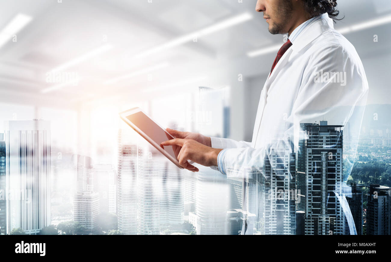 Medical industry concept by means of successful doctor Stock Photo - Alamy