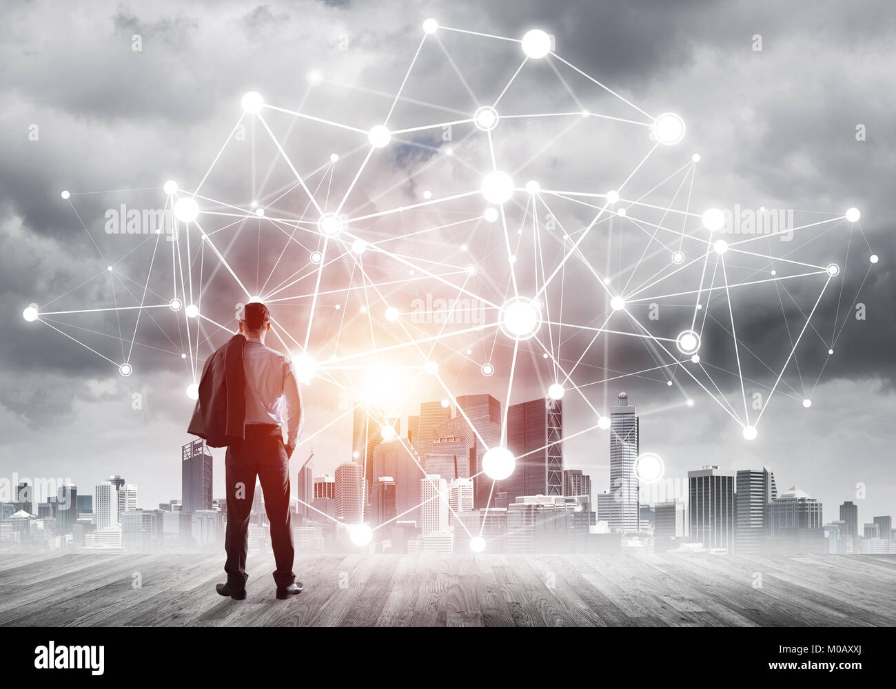 International business networking and social connection against modern ...