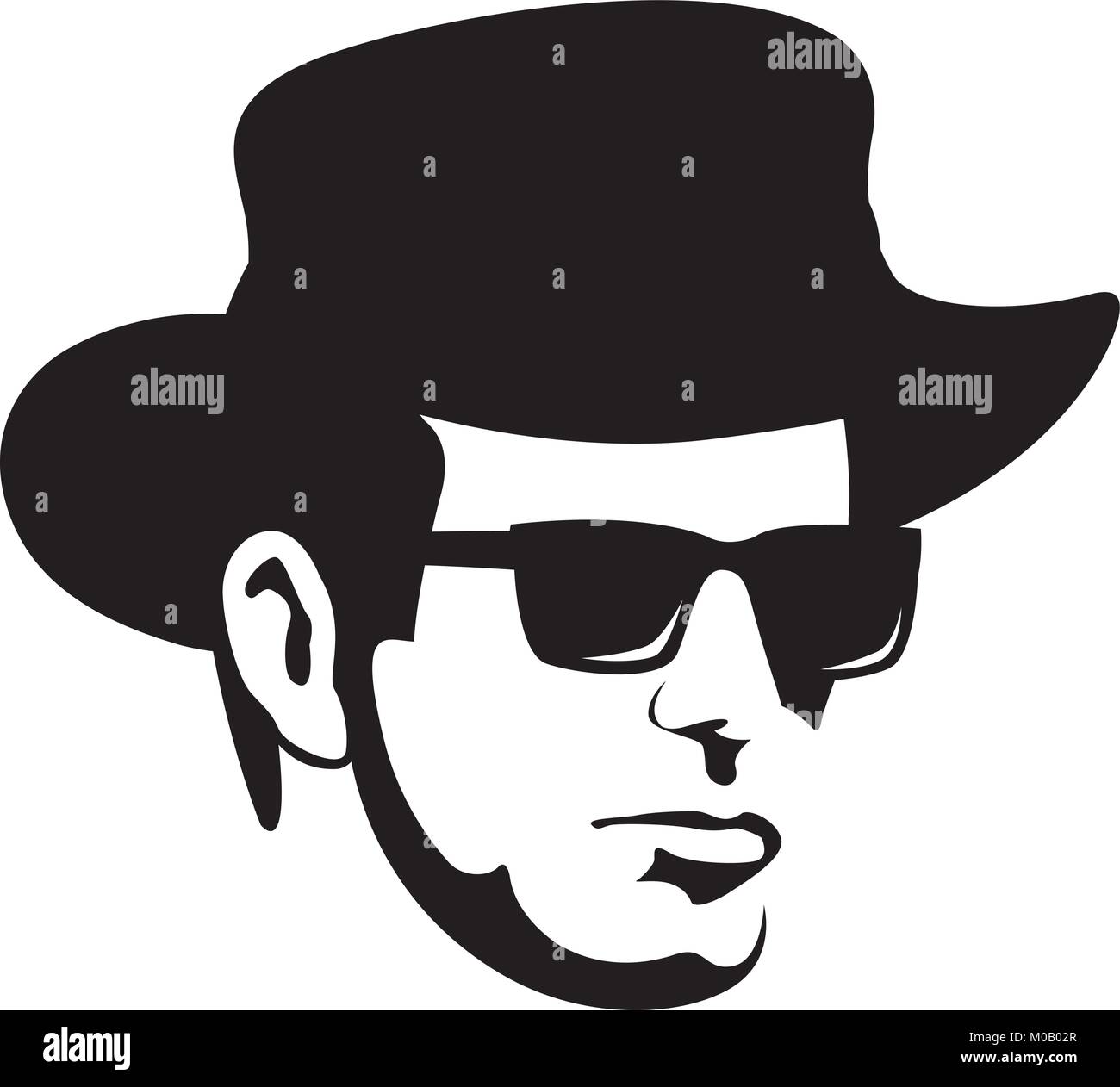 Male fedora hat side view Stock Vector Images - Alamy